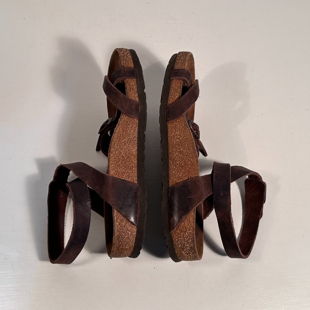 Birkenstock Yara Brown Leather Ankle Strap Sandals Wo… - Gem
